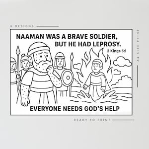 Elisha and Naaman Coloring Pages Craft | Kids Bible Craft | 2 Kings 5 ...