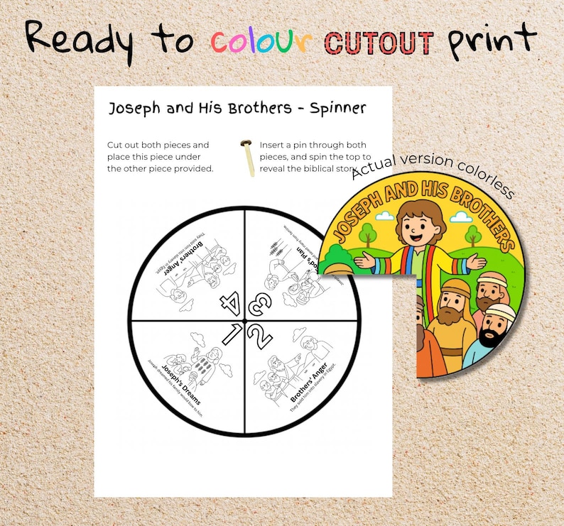Joseph and His Brothers Coloring Wheel, Bible Story Craft for Kids ...