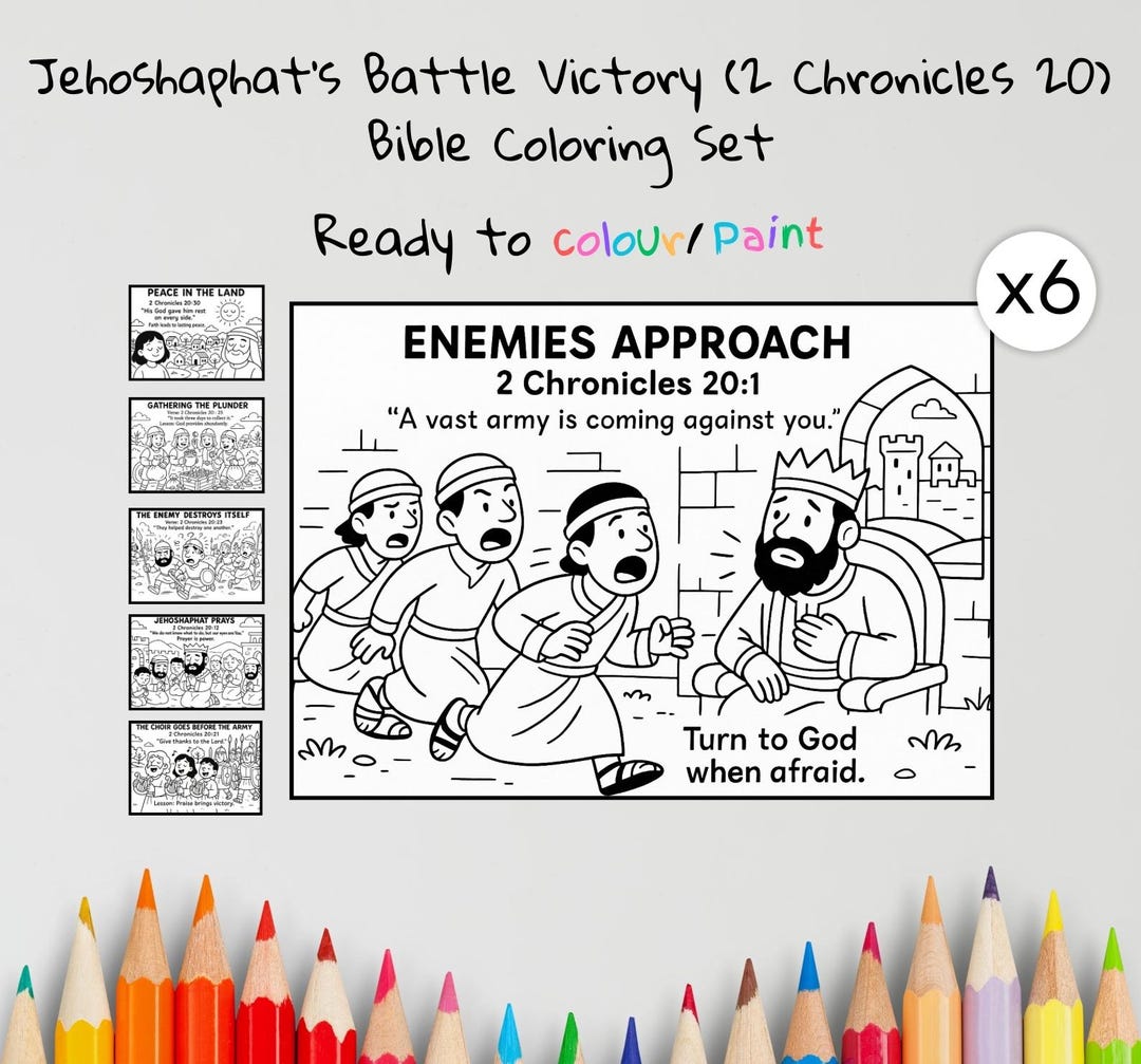Jehoshaphat’s Victory Coloring Pages Craft | Kids Bible Craft | 2 ...