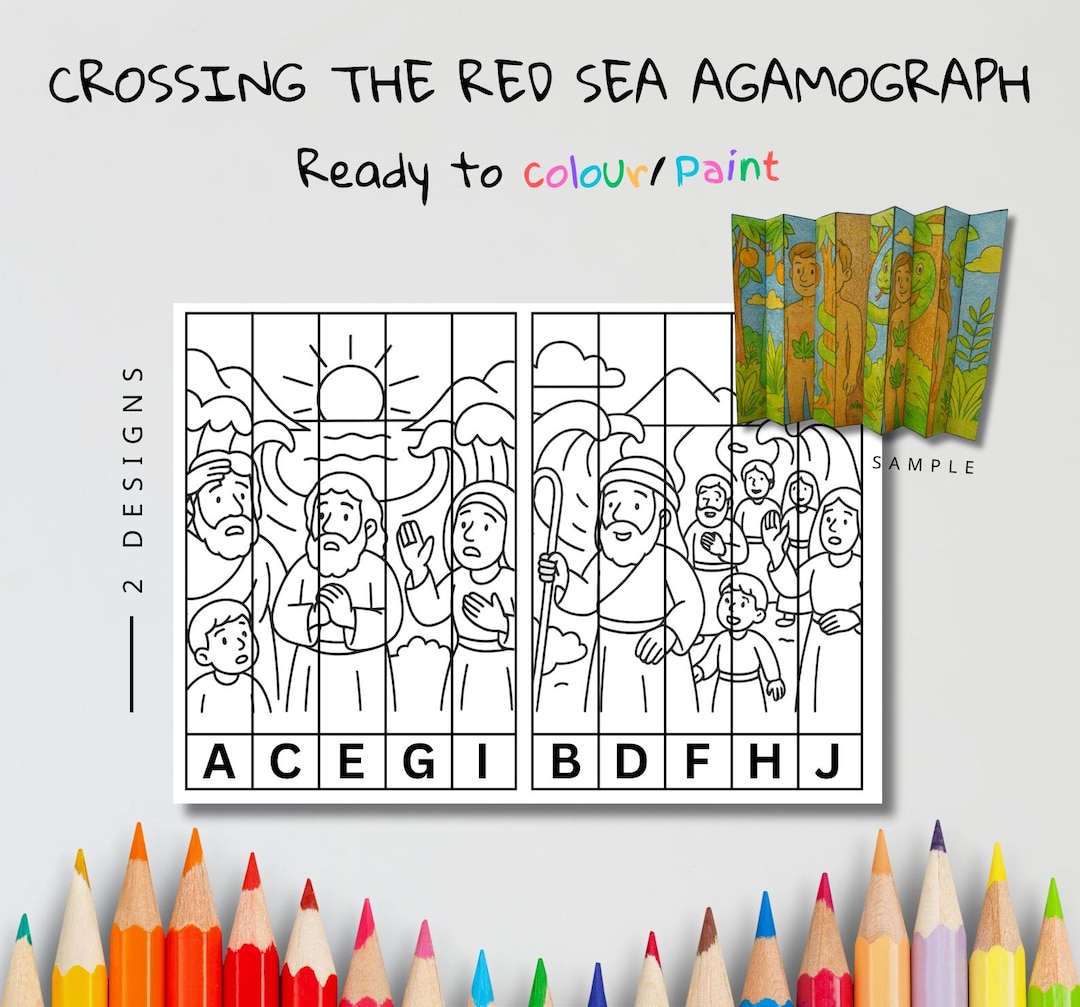 Printable Crossing the Red Sea Agamograph – Moses Parts the Waters ...