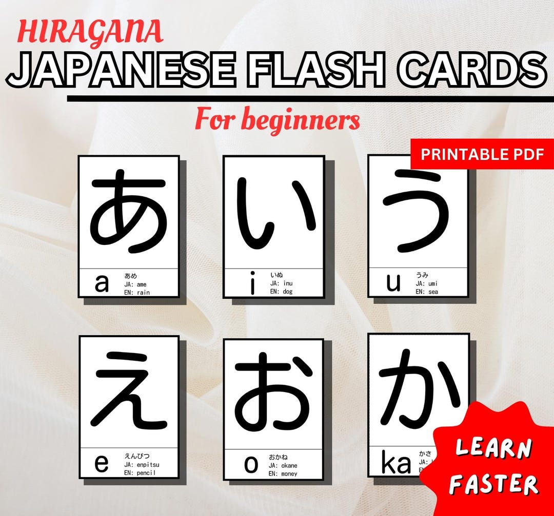 Study Japanese Language Flashcards | Learn Japanese 101 | Hiragana ...