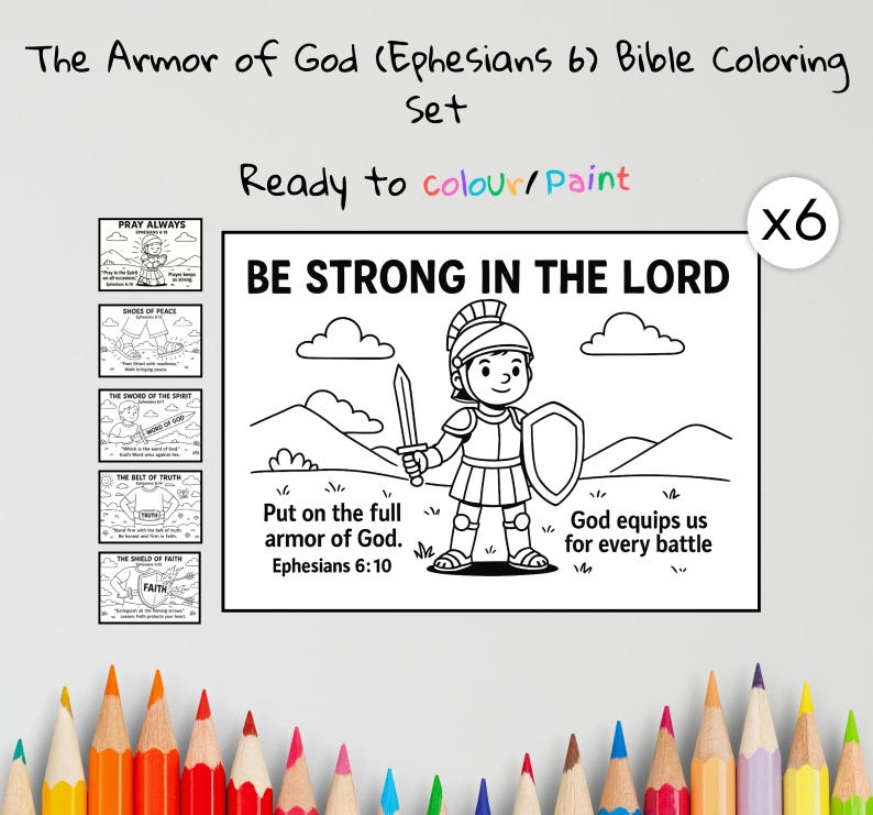 Armor of God Coloring Pages Craft | Kids Bible Craft | Ephesians 6 ...