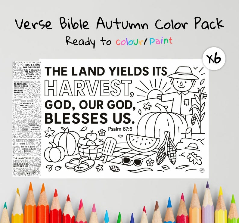 Funny Autumn Bible Verse Coloring Pages - Digital Download - Christian ...