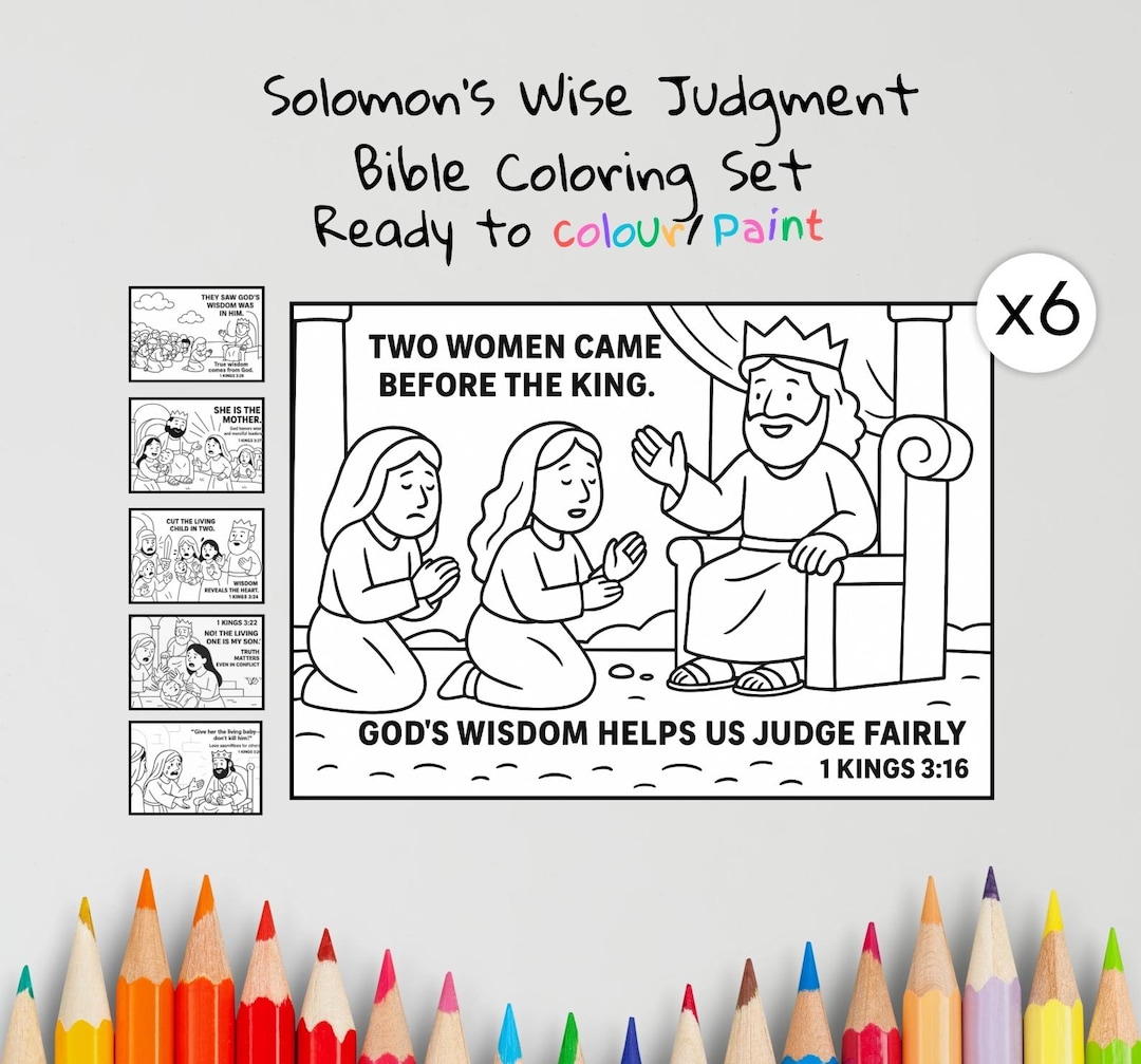 Solomon’s Wise Judgment Coloring Pages Craft | Kids Bible Craft | 1 ...
