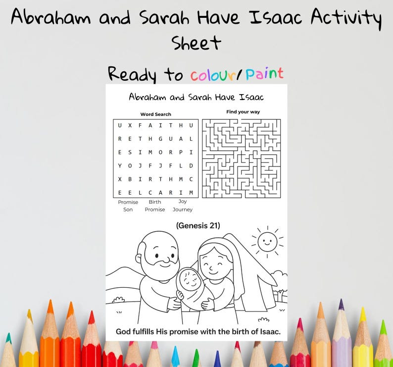 Abraham and Sarah Have Isaac Bible Craft | Kids Bible Games | Sunday ...