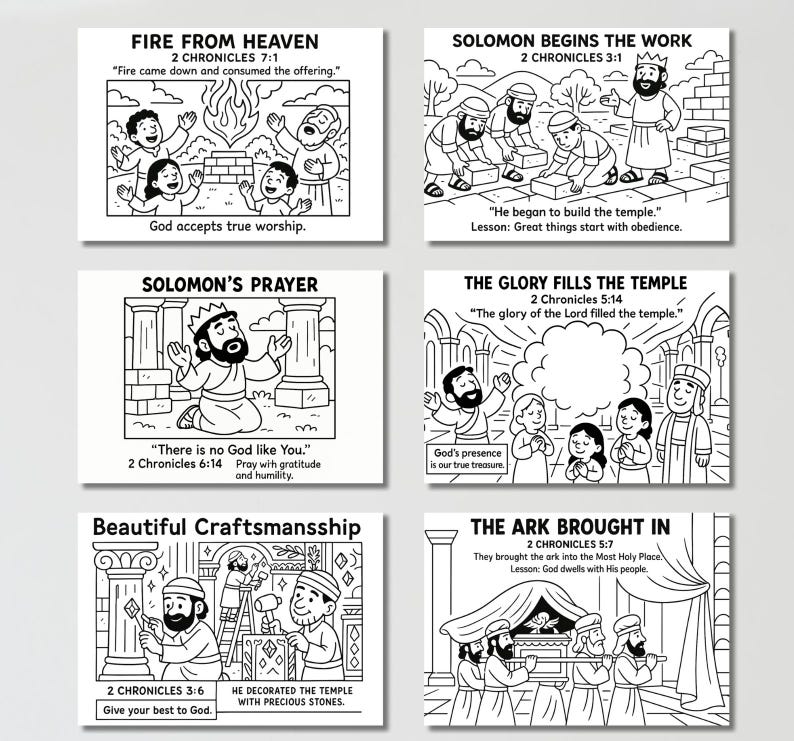 Solomon Builds the Temple Coloring Pages Craft | Kids Bible Craft | 2 ...