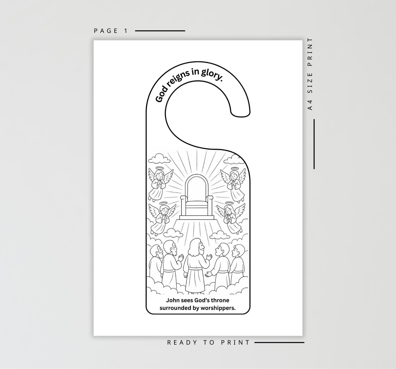 John’s Vision of Heaven Kids Bible Craft Door Hanger | Revelation 4 ...