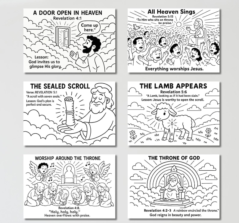 John’s Vision of Heaven Coloring Pages Craft | Kids Bible Craft ...