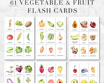Printable Fruit Flash Cards | 34 Montessori-inspired Educational Cards ...