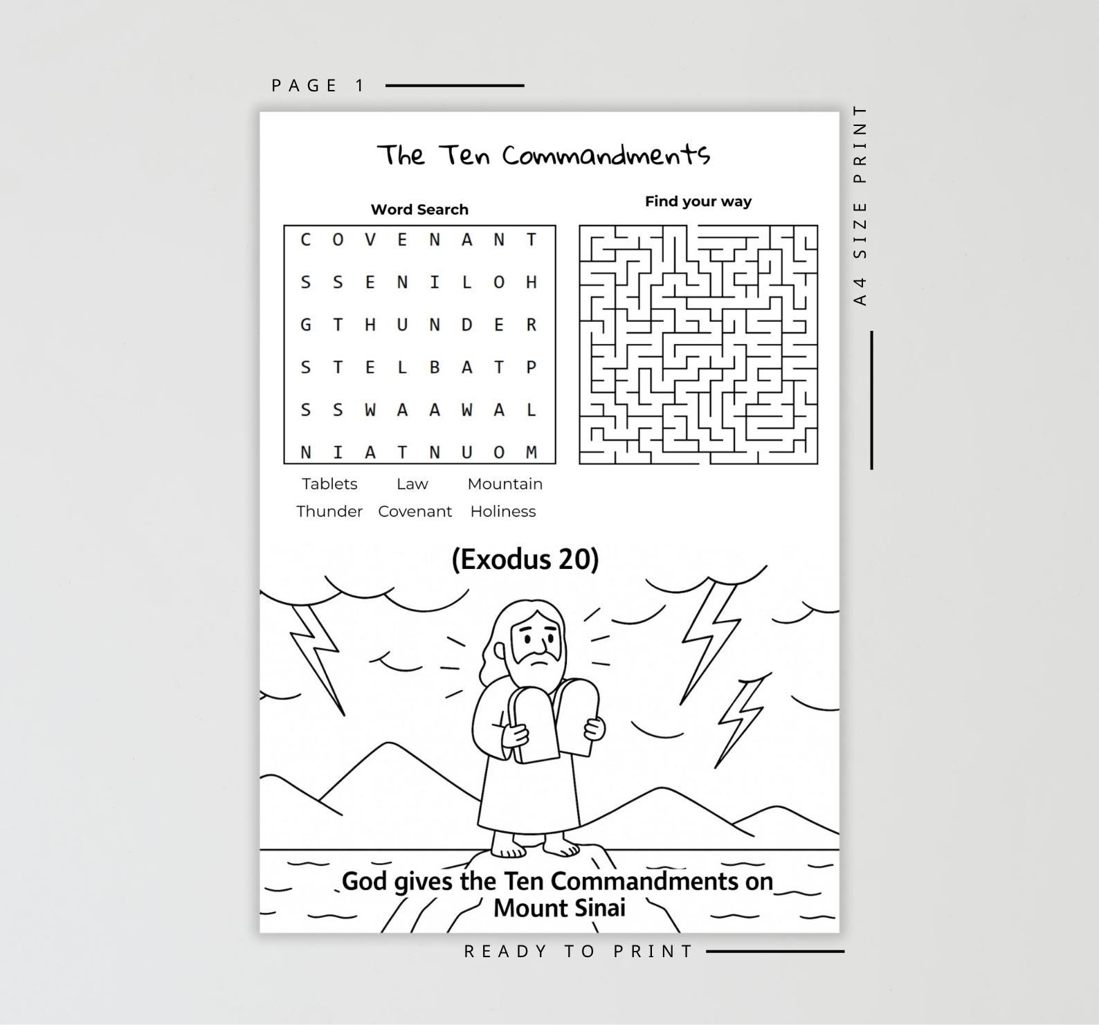 The Ten Commandments Bible Craft | Kids Bible Games | Sunday School ...