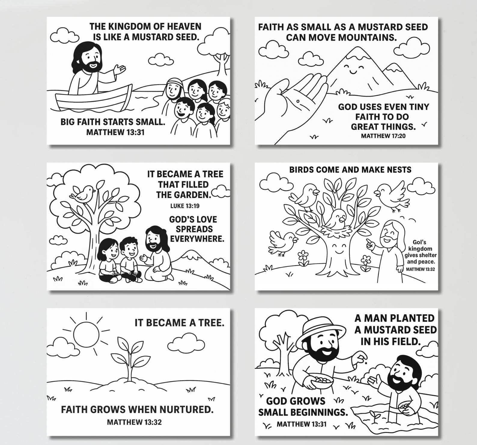 Mustard Seed Coloring Pages Craft | Kids Bible Craft | Matthew 13 ...