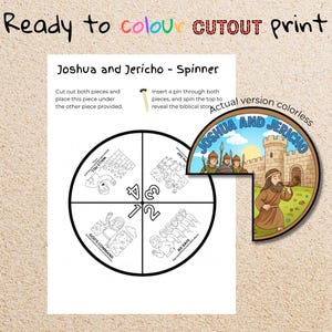 Joshua and Jericho Coloring Wheel, Bible Story Craft for Kids, Faith ...