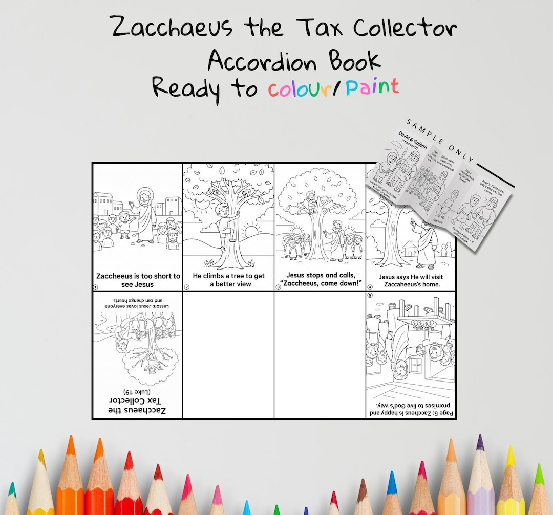 Zacchaeus Bible Craft | Kids Sunday School Activity | Bible Coloring ...