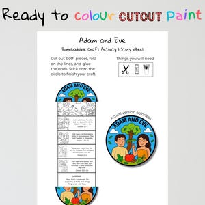 Adam and Eve Bible Craft | Kids Sunday School Activity | Bible Coloring ...