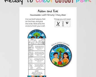 Adam and Eve Bible Craft | Kids Sunday School Activity | Bible Coloring ...