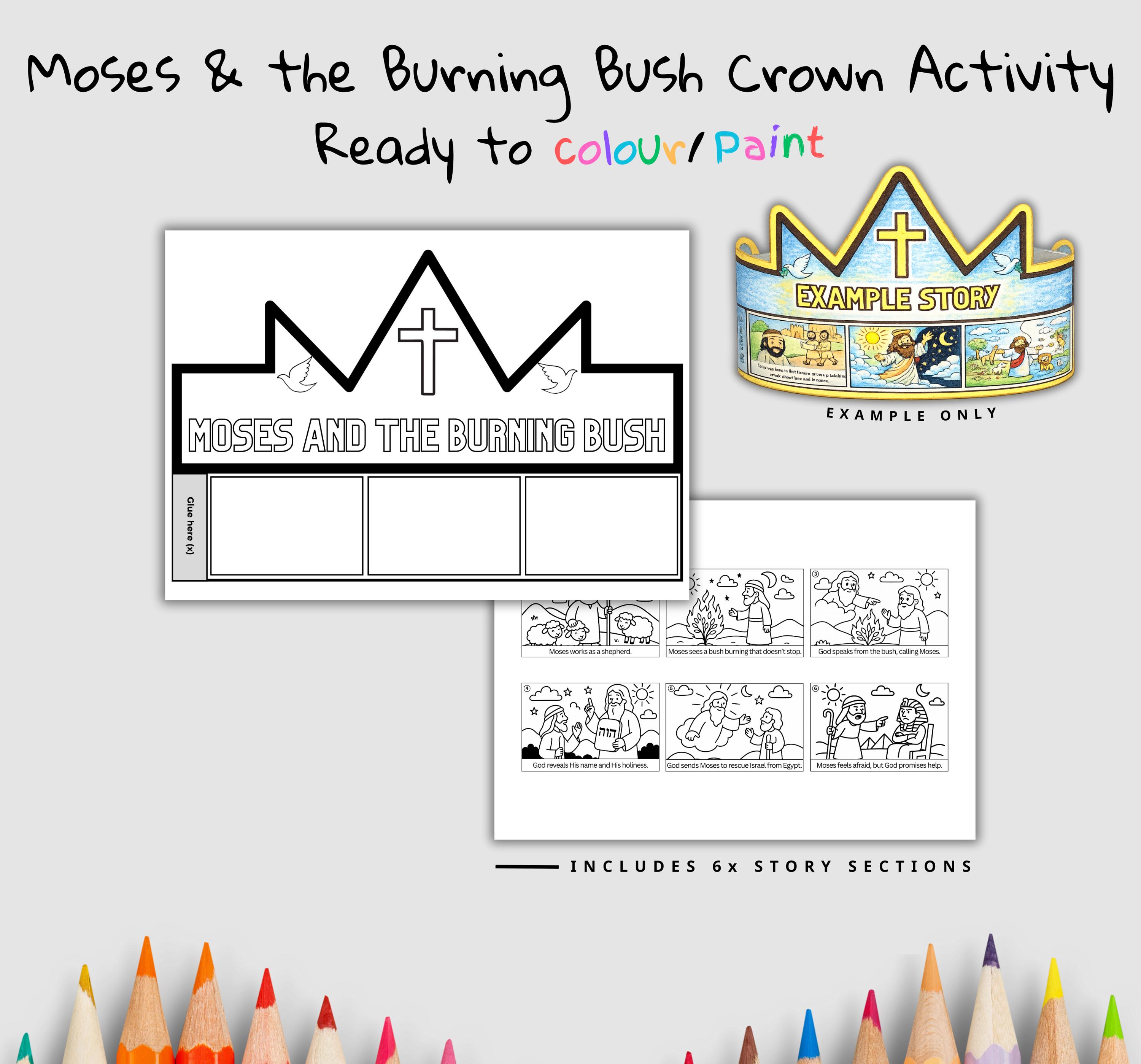 Moses and the Burning Bush Bible Crown Printable | God Calls Moses ...