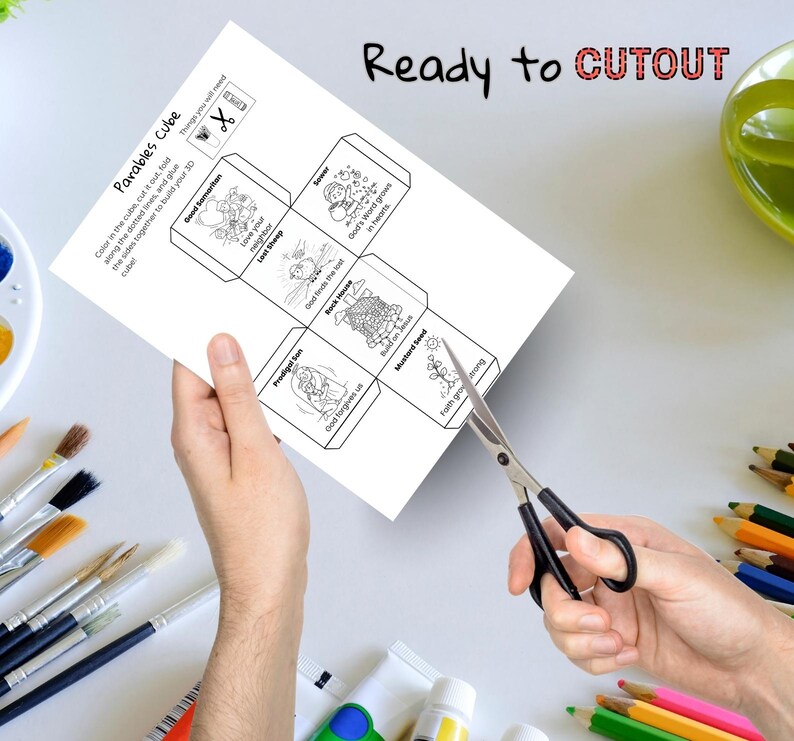 Parables Cube Craft Printable for Kids, Bible Activity, Jesus ...