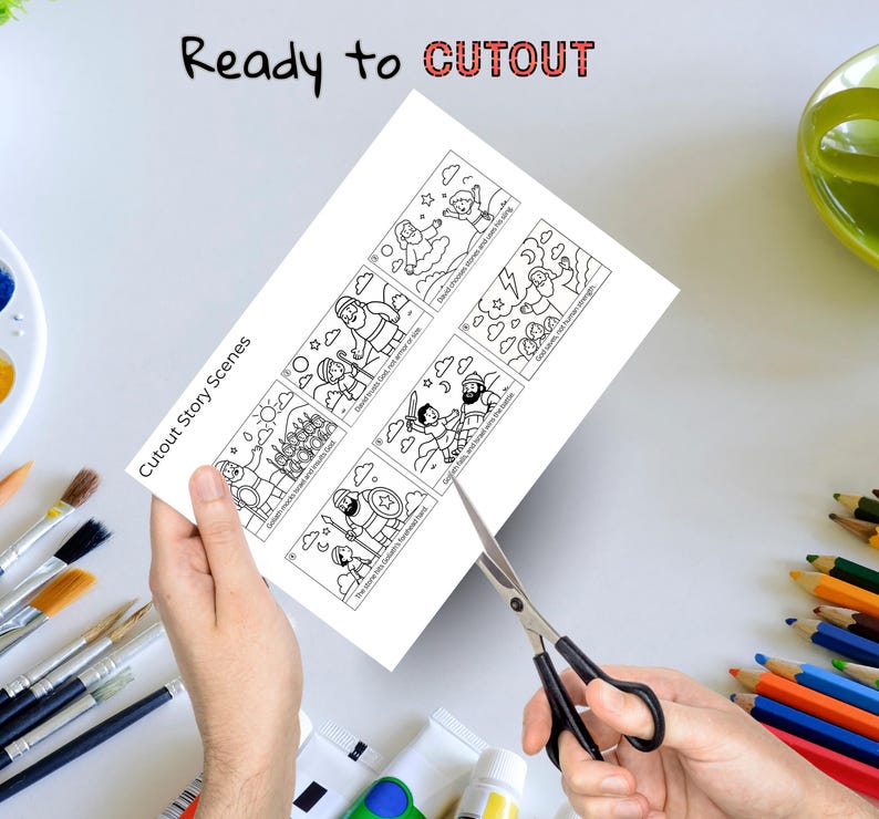 David and Goliath Bible Crown Printable | Courage and Faith Coloring ...