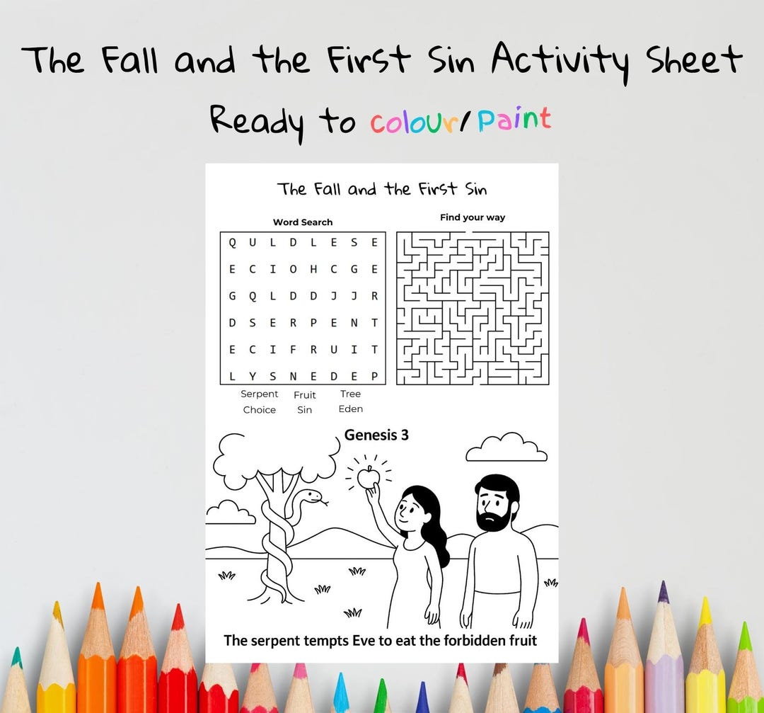 The Fall and the First Sin Bible Craft | Kids Bible Games | Sunday ...