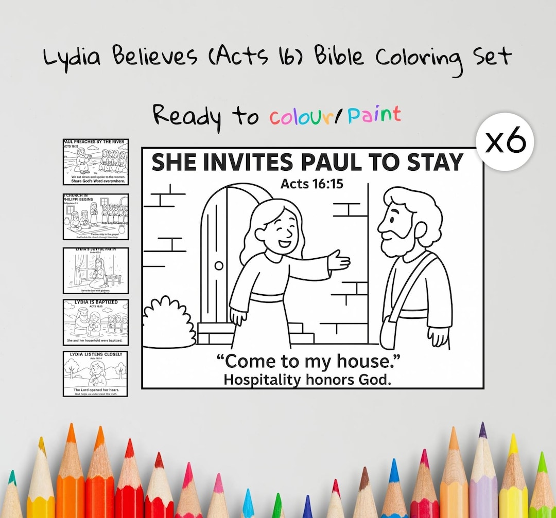 Lydia Believes Coloring Pages Craft | Kids Bible Craft | Acts 16 ...