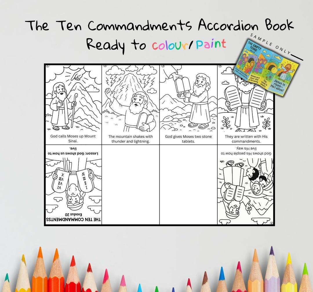 The Ten Commandments Bible Craft | Kids Sunday School Activity | Bible ...