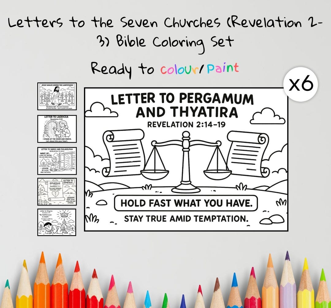 Seven Churches Coloring Pages Craft | Kids Bible Craft | Revelation 2–3 ...