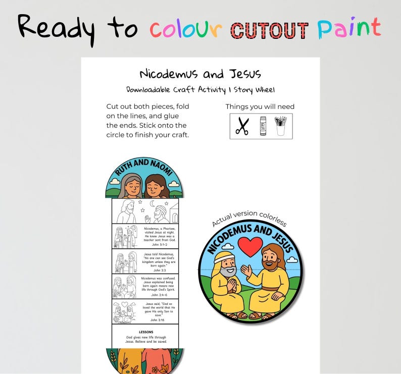 Nicodemus and Jesus Bible Craft | Born Again Activity for Kids | John 3 ...