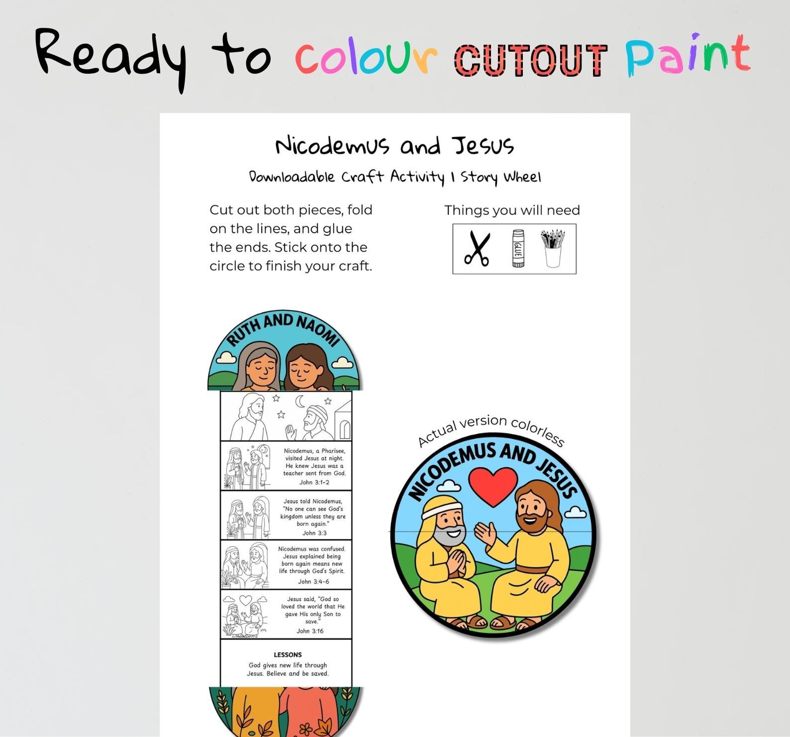 Nicodemus and Jesus Bible Craft | Born Again Activity for Kids | John 3 ...