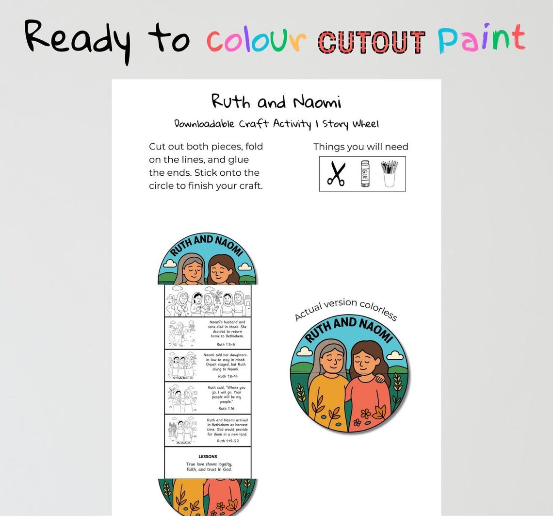 Ruth and Naomi Bible Craft | Kids Sunday School Activity | Bible ...