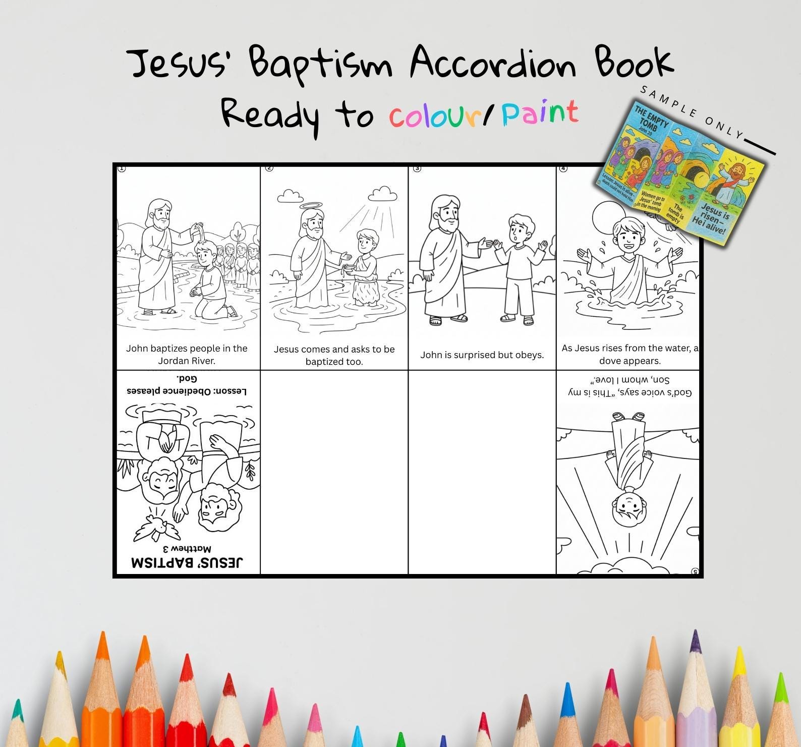 Jesus’ Baptism Bible Craft | Kids Sunday School Activity | Bible ...