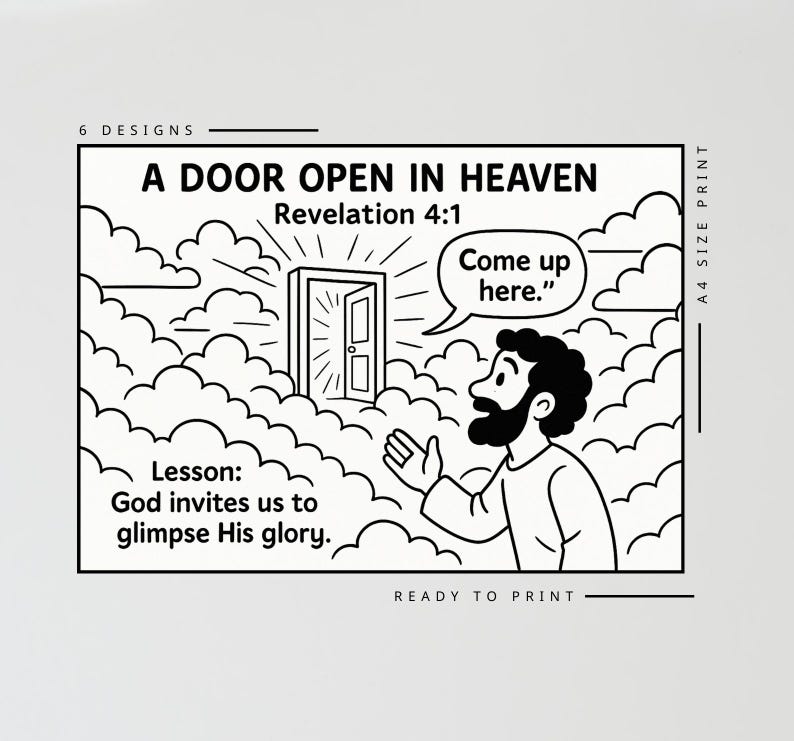 John’s Vision of Heaven Coloring Pages Craft | Kids Bible Craft ...