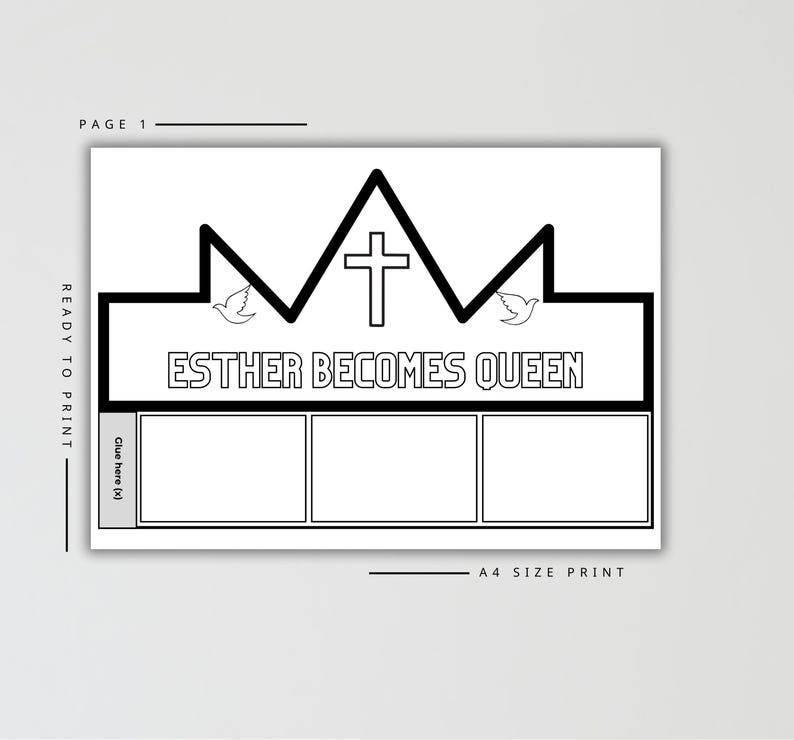 Queen Esther Bible Crown Printable | Courage and Faith Craft ...