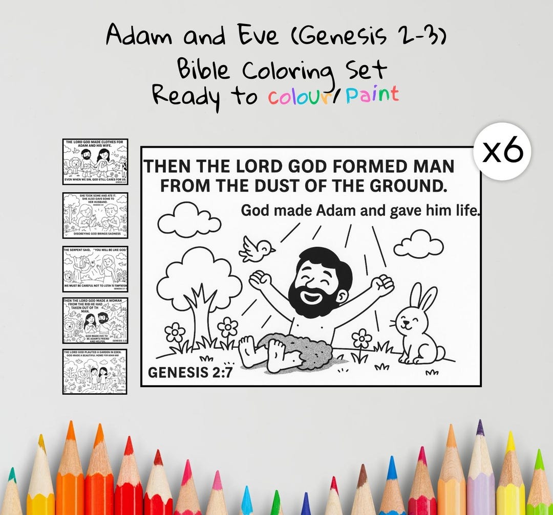 Adam & Eve Bible Coloring Pages Craft | Kids Bible Craft | Genesis 2–3 ...