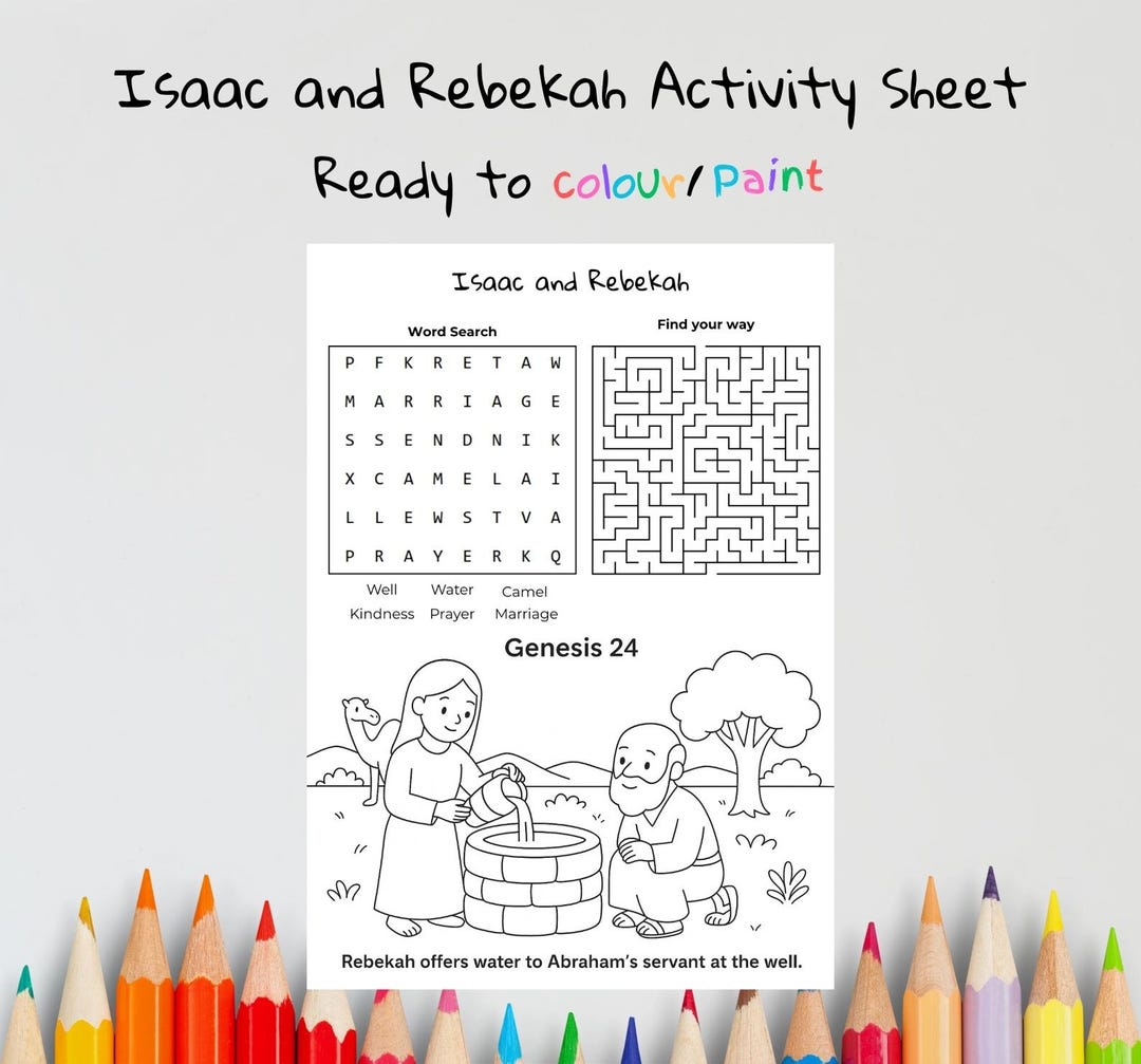 Isaac and Rebekah Bible Craft | Kids Bible Games | Sunday School ...
