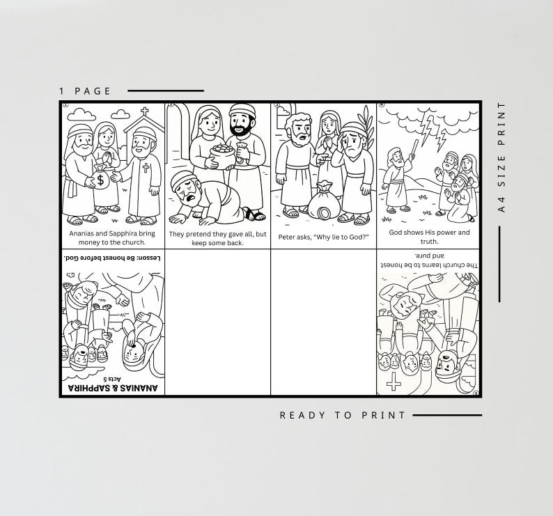 Ananias and Sapphira Bible Craft | Kids Sunday School Activity | Bible ...