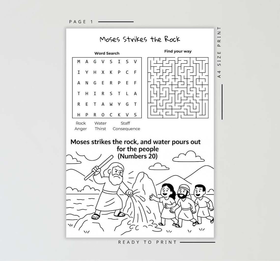 Moses Strikes the Rock Bible Craft | Kids Bible Games | Sunday School ...
