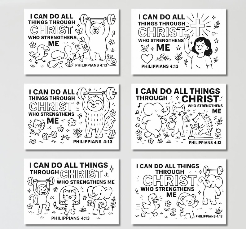Philippians 4:13 Bible Verse Coloring Pages – Christian Kids Activity ...