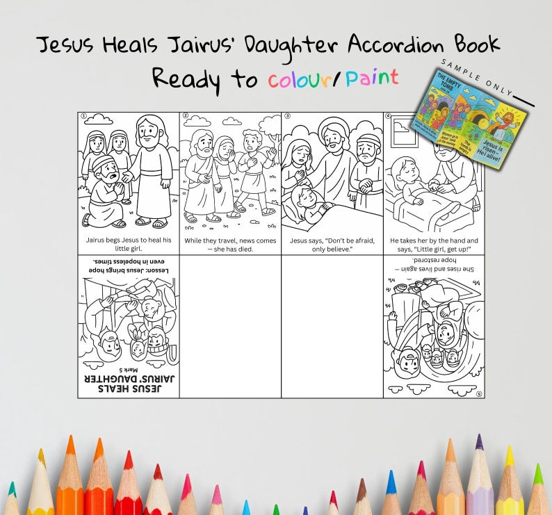 Jesus Heals Jairus’ Daughter Bible Craft | Kids Sunday School Activity ...
