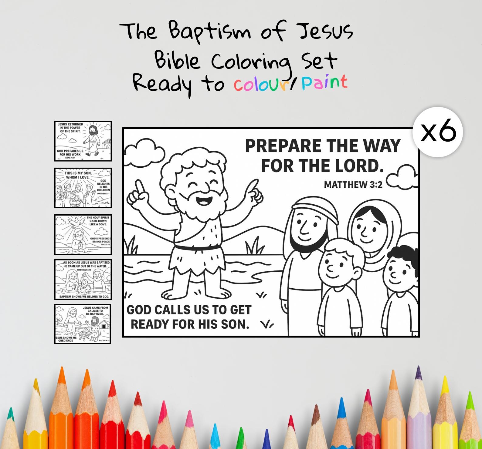 Baptism of Jesus Sunday School Craft Bundle (7 Activities) | Matthew 3 ...