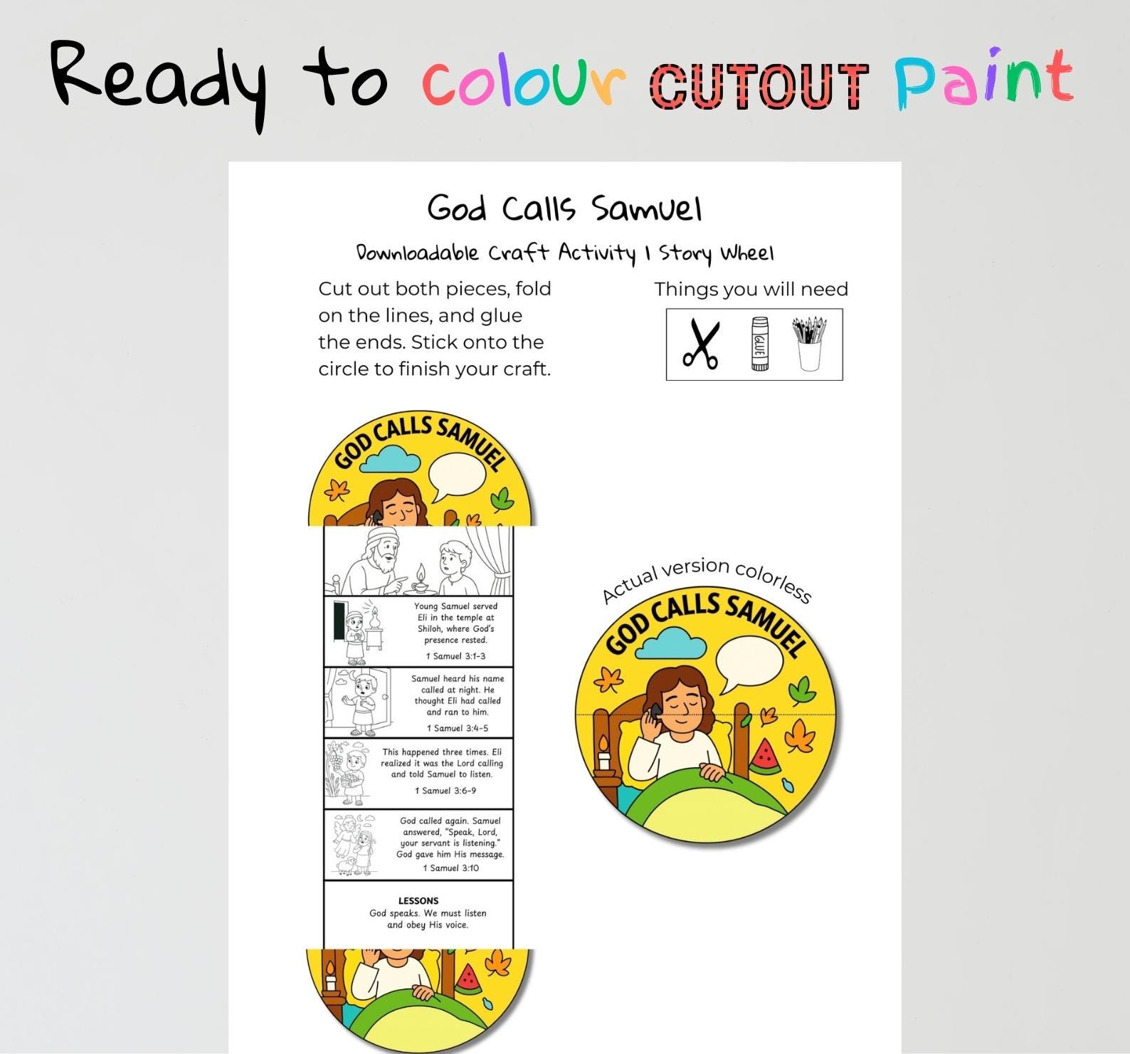 God Calls Samuel Bible Craft | 1 Samuel 3 Sunday School Activity ...