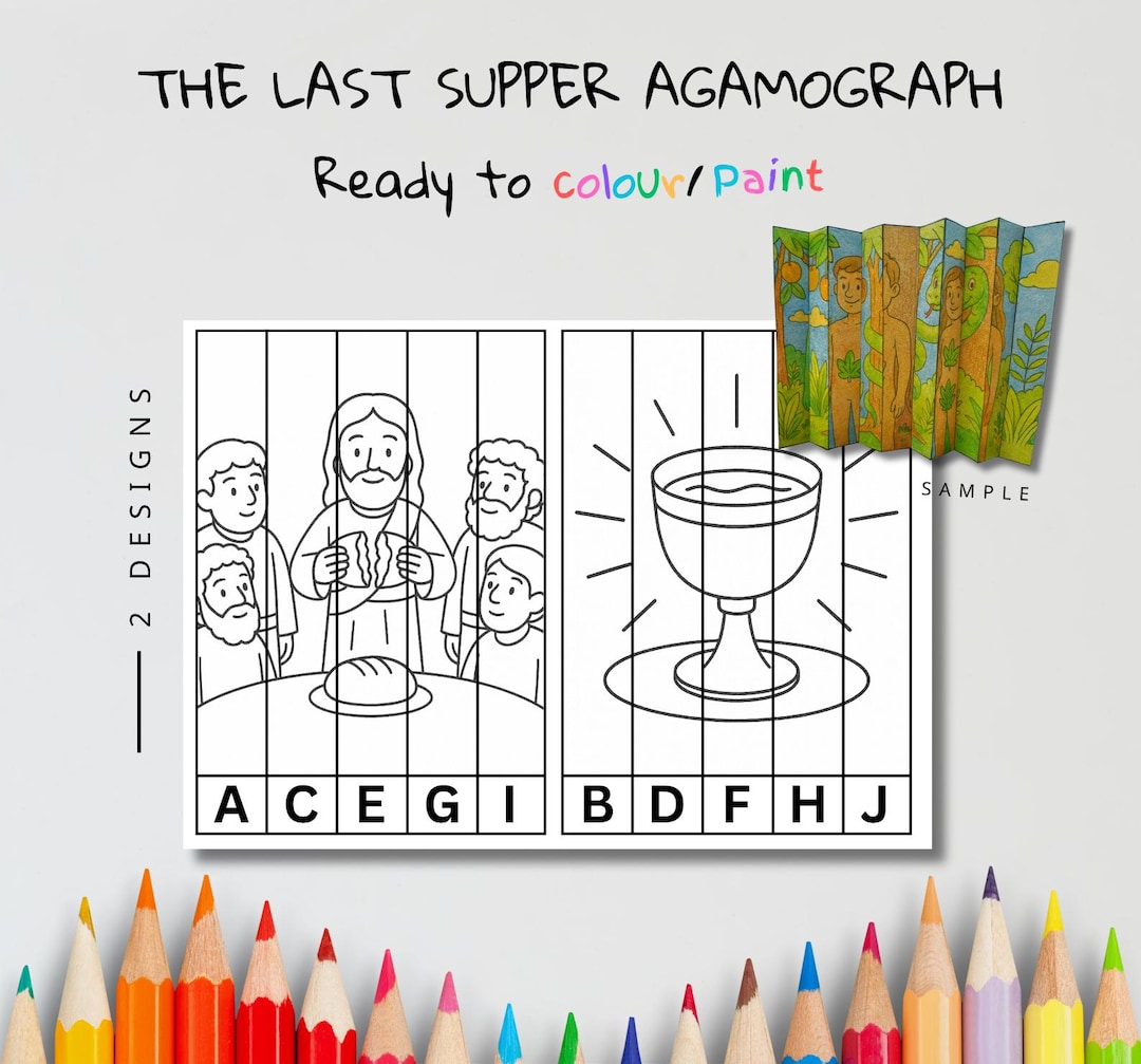 Printable Last Supper Agamograph – Jesus and His Disciples – Sunday ...