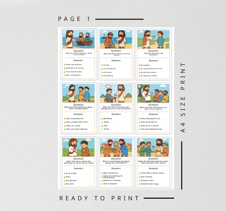 Jesus Chooses His Disciples Kids Bible Card Game | Gospel Calling ...