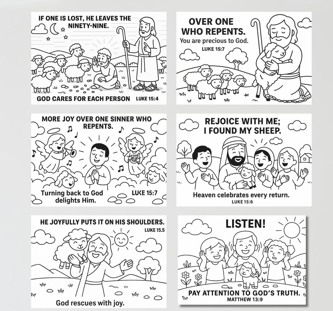 Lost Sheep Coloring Pages Craft | Kids Bible Craft | Luke 15 ...