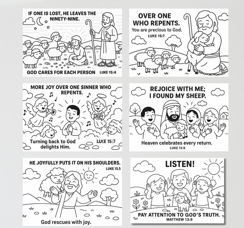 Lost Sheep Coloring Pages Craft | Kids Bible Craft | Luke 15 ...
