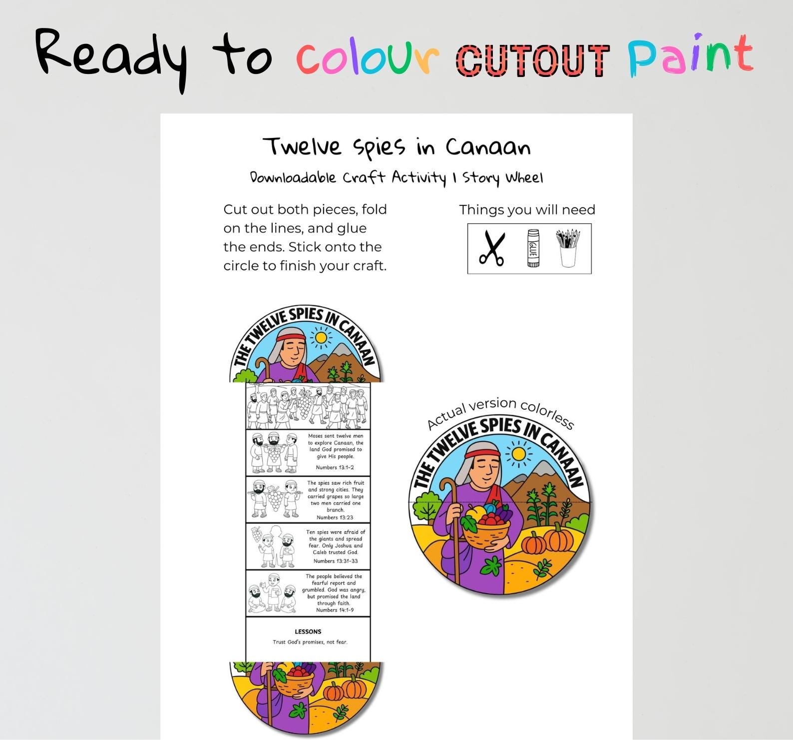 12 Spies Bible Craft | Numbers 13–14 Sunday School Activity | Joshua ...
