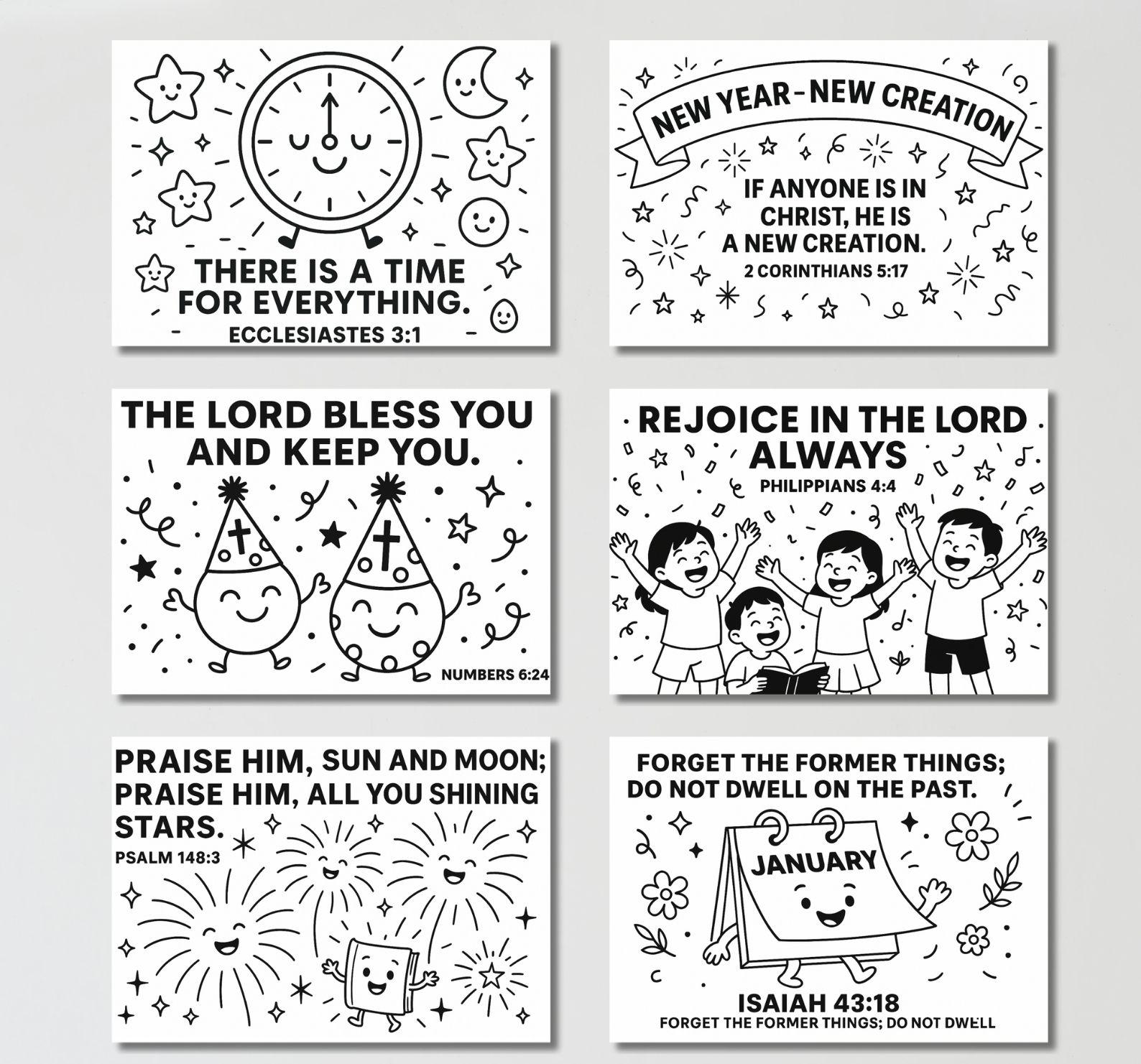 Happy New Year’s Eve Bible Coloring Pages – Christian Kids Activity ...