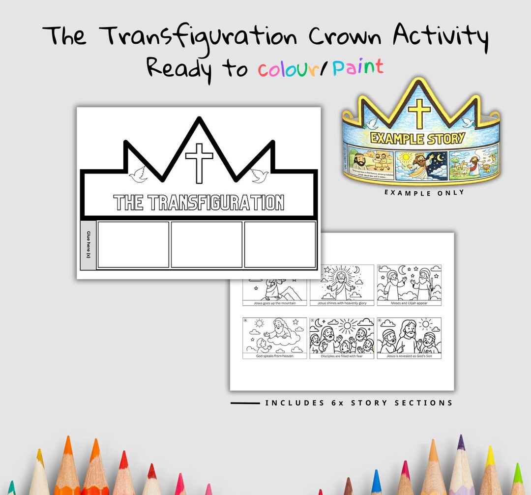Transfiguration Bible Crown Printable | Jesus Revealed | Christian ...