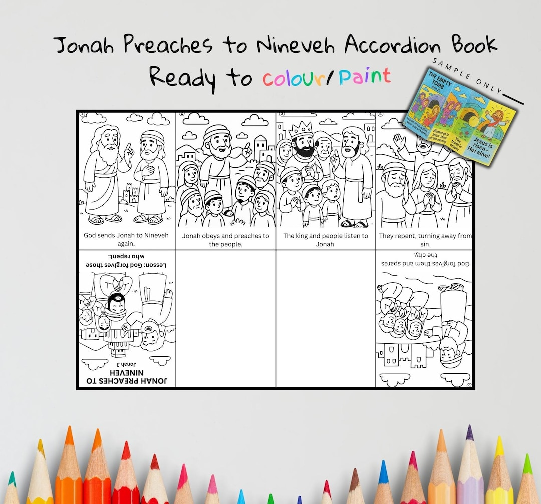 Jonah Preaches to Nineveh Bible Craft | Kids Sunday School Activity ...