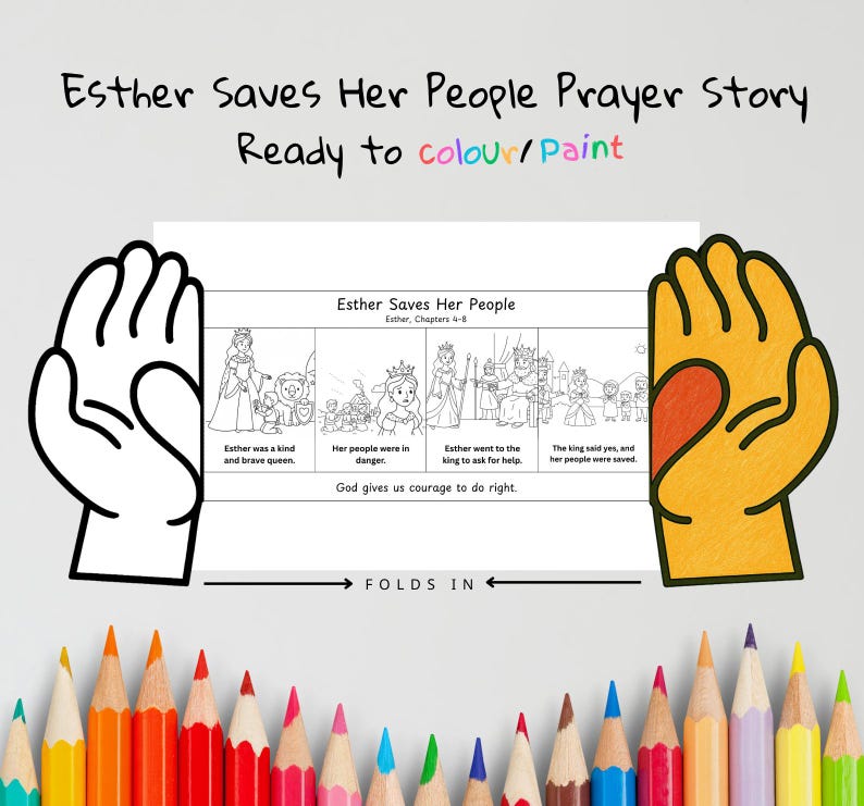 Esther Saves Her People Prayer Hands Craft | Courage From God Lesson ...