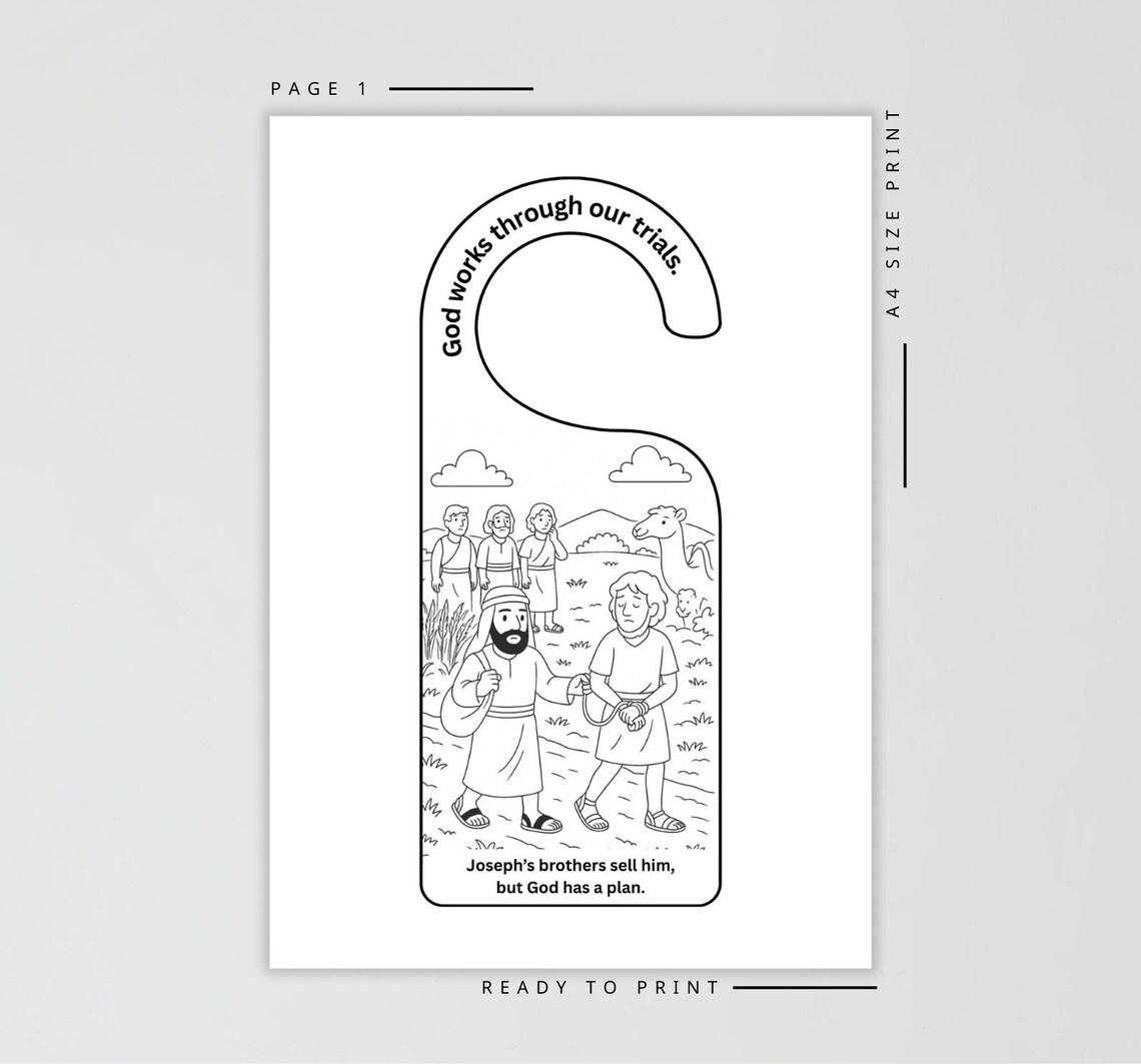 Joseph Sold Into Slavery Kids Bible Craft Door Hanger | Genesis 37 ...